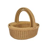 China YILIN Wholesale Price Hand-woven Rattan Storage Basket Multifunction Kitchen Picnic Storage Basket Set for sale
