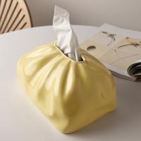 China Home Fashion Creative Ceramic Holiday Gift Fold Bag Ceramic Tissue Storage Box for sale