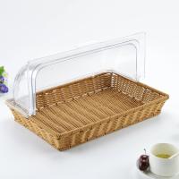 China Rattan Storage Baskets Woven Basket Serving Tray Design PP Kitchen Food Bread Fruit Weave Plastic with Lid Plastic New for sale