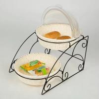 China Rattan Storage Baskets Woven Basket Serving Tray Design PP Kitchen Food Bread Fruit Weave Plastic with Lid Plastic New for sale