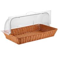 China Rattan Storage Baskets Woven Basket Serving Tray Design PP Kitchen Food Bread Fruit Weave Plastic with Lid Plastic New for sale