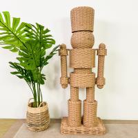 China Large Life-size Rattan Outdoor Christmas Modern Cascanues Nutcracker Soldier for sale