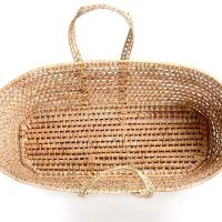 China Modern Design Home Nursery Hand-woven Seagrass Eco-friendly Safety Baby Changing Basket Multifunction Oval Storage for sale