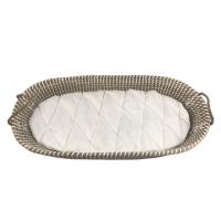 China Modern Design Home Nursery Hand-woven Seagrass Eco-friendly Safety Baby Changing Basket Multifunction Oval Storage for sale