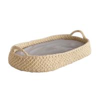 China Modern Design Home Nursery Hand-woven Seagrass Eco-friendly Safety Baby Changing Basket Multifunction Oval Storage for sale