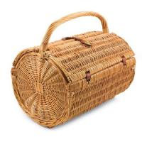 China Manufacturers Wholesale Cheap Picnic Wicker Basket Rattan Collapsible Picnic Basket Set with Lid Handle for sale