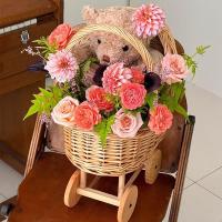 China Baby Basket Wicker Storage Basket Flower Basket Photography Props Children's Toys Desktop Decoration for sale