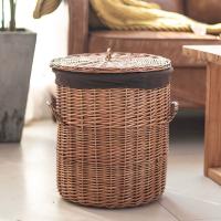 China Hot Sale Rattan Wicker Large Storage Baskets with Lids Wholesale Uk Woven Laundry Hamper Clothing for Bathroom for sale