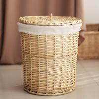 China Hot Sale Rattan Wicker Large Storage Baskets with Lids Wholesale Uk Woven Laundry Hamper Clothing for Bathroom for sale
