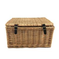 China Wicker Craft Handmade Wholesale Willow Hamper Set Woven Wicker Gift Storage Picnic Basket for sale