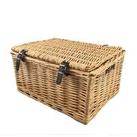 China Wicker Craft Handmade Wholesale Willow Hamper Set Woven Wicker Gift Storage Picnic Basket for sale
