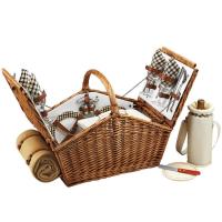 China Latest Picnic Essential High-end Luxury Picnic Cutlery Storage Basket Wicker Picnic Basket for sale