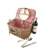 China Latest Picnic Essential High-end Luxury Picnic Cutlery Storage Basket Wicker Picnic Basket for sale