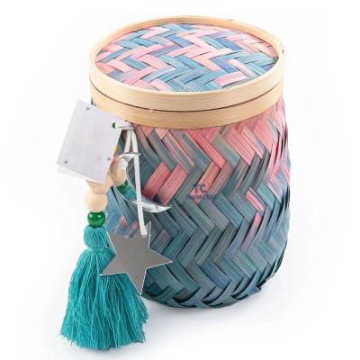 China Wholesale Bamboo Basket for Ramadan Eid Holiday Natural Woven Bamboo Gift Box Decoration 2024 Ramadan Basket Cheap Price for sale