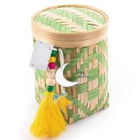China Wholesale Bamboo Basket for Ramadan Eid Holiday Natural Woven Bamboo Gift Box Decoration 2024 Ramadan Basket Cheap Price for sale