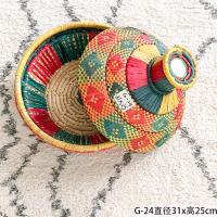 China Bohemian Exotic Hand-woven Straw Baskets Fruit Bowls Home Décor Ornaments Hanging Decorations Wall Decorations for sale