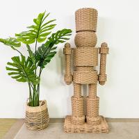 China Home Christmas Decorations Classic Animated Eco-Friendly Handmade Rattan Nutcracker Soldier Statue Indoor/Outdoor Use for sale