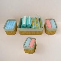 China Home Decorative Bamboo Rectangle Hand Woven Small Storage Basket with Eco-Friendly Handle for Laundry and Multi-Purpose Use for sale