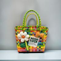China New Style Handmade Woven Hand-Held Open Mouth Small Square Bag Fresh Style Children's Day Gift for sale
