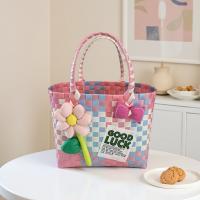 China New Style Handmade Woven Hand-Held Open Mouth Small Square Bag Fresh Style Children's Day Gift for sale