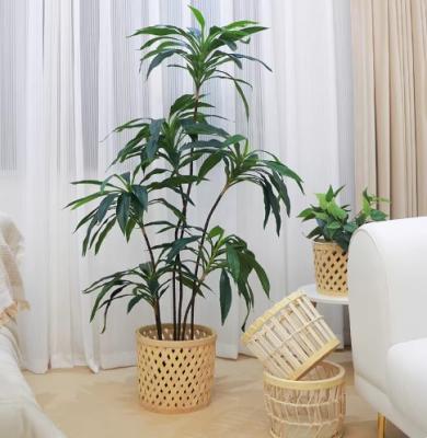 China Boho Style Rattan Woven Storage Basket Set  Handcrafted Bamboo Planter Baskets for Plant Display & Home Organization for sale