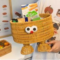 China Cute Cartoon Woven Storage Basket  Minion/Bear Shaped Rattan Organizer for sale