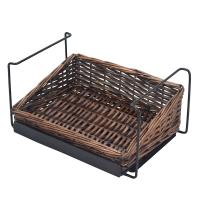 China Retail Shop Food Display Rack 3 Tiers Countertop Willow Basket Display Stand for sale