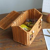China YL Handmade Eco-Friendly Folding Rattan Dollhouse Bags-Cute Wicker Straw Design Multifunction Kids' Gift for sale