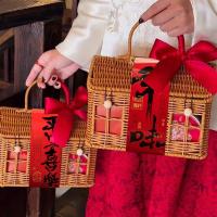 China YL Handmade Eco-Friendly Folding Rattan Dollhouse Bags-Cute Wicker Straw Design Multifunction Kids' Gift for sale