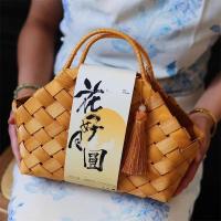 China Hot Sale Handmade Chipwood Woven Multifunction Storage Basket with Handle for Kitchen Bathroom Tools for sale