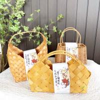 China Wholesale Handmade Chipwood Woven Multifunction Classic Storage Basket with Handle for Kitchen Bathroom Tools for sale