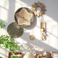 China Hand Woven Wall Decorations Wall Hanging Basket Rattan Wall Decor for Living Room or Bedroom Home Decor for sale