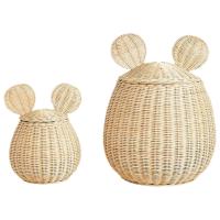 China Cute Basket for Kids Natural Water Hyacinth Storage Basket Eco-friendly Rocket Hamper for Storing Kids Toys and Decor for sale