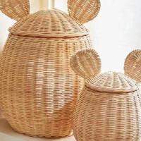 China Cute Basket for Kids Natural Water Hyacinth Storage Basket Eco-friendly Rocket Hamper for Storing Kids Toys and Decor for sale