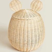 China Cute Basket for Kids Natural Water Hyacinth Storage Basket Eco-friendly Rocket Hamper for Storing Kids Toys and Decor for sale