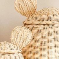 China Cute Basket for Kids Natural Water Hyacinth Storage Basket Eco-friendly Rocket Hamper for Storing Kids Toys and Decor for sale