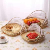 China Food Cover with Tent Fruit Bread Baskets Summer Storage Outdoor Picnic Mesh Cover Handmade Bamboo Bamboo Kitchen Natural Single for sale