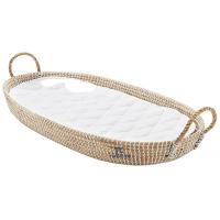 China Baby Changing Basket Seagrass  With Cotton Pad Thick Foam Handmade Seagrass Basket From Vietnam for sale
