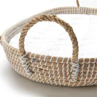 China Baby Changing Basket Seagrass  With Cotton Pad Thick Foam Handmade Seagrass Basket From Vietnam for sale
