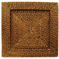 China Wholesale Natural Material Dishes Plates Dinnerware Set Handpainted Rattan Vintage Eco-friendly Wicker Charger Plate Party for sale