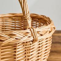 China Wicker Picnic Basket, Rattan Storage Basket, Shopping Basket, Hand-held Fruit Basket, Outdoor Picking Basket, Flower Basket for sale