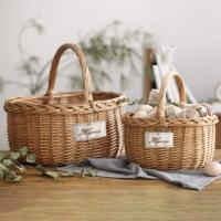 China Wicker Picnic Basket, Rattan Storage Basket, Shopping Basket, Hand-held Fruit Basket, Outdoor Picking Basket, Flower Basket for sale