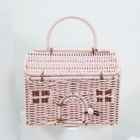 China Rattan Christmas Gift Basket with Handle Lid for Camping Beach Candy Basket Packing Fruit Festival Baskets for sale