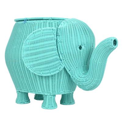 China Elephant Basket for Kids Wicker Rattan Storage Basket Cute Animal Basket for Storing Kid Toy and Home Decor for sale