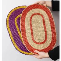 China VietNam Seaweed Placemat Insulated Anti-scald Hand-woven Niche Tablemat Natural Straw coaster for sale