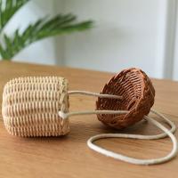 China Cute Bag Rattan Acorns Shape Bags and Baskets Handbraided Small Storage Fruit-shaped Bag Basket for sale