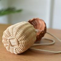 China Cute Bag Rattan Acorns Shape Bags and Baskets Handbraided Small Storage Fruit-shaped Bag Basket for sale