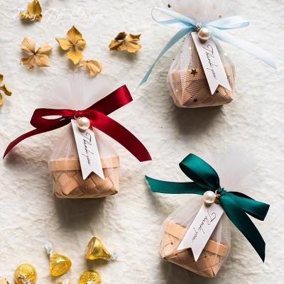 China Invitation Wedding Gift Chocolate Box Storage Baskets Wood Multifunction Europe Candy Box Hot Sale Party Sustainable 5*6.5cm for sale