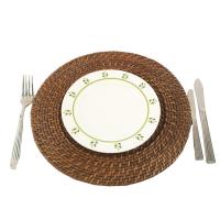 China Hot Selling Natural Rattan Hand-woven Eco-friendly Dining Placemats Multi-purpose High-end Restaurant Dining Placemats for sale