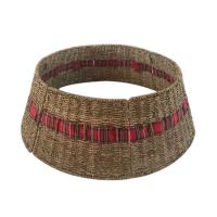China Inexpensive Folding Home Xmas Decor Woven Wicker Tree Basket Decorations Natural  Water Hyacinth Christmas Tree Collar Skirts for sale